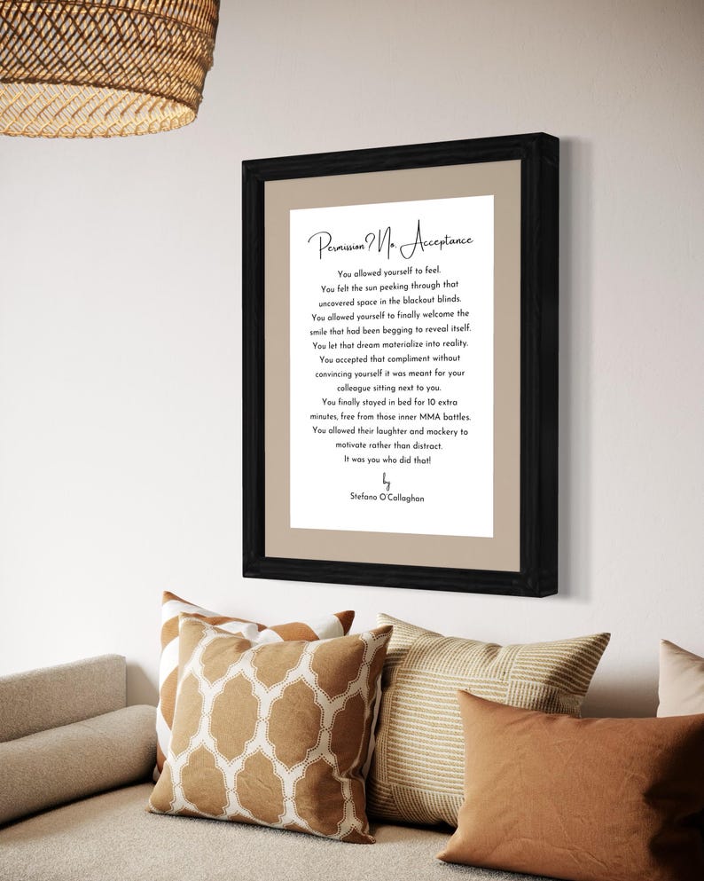 Permission No, Acceptance Inspirational Motivational Life Quotes A4 ...