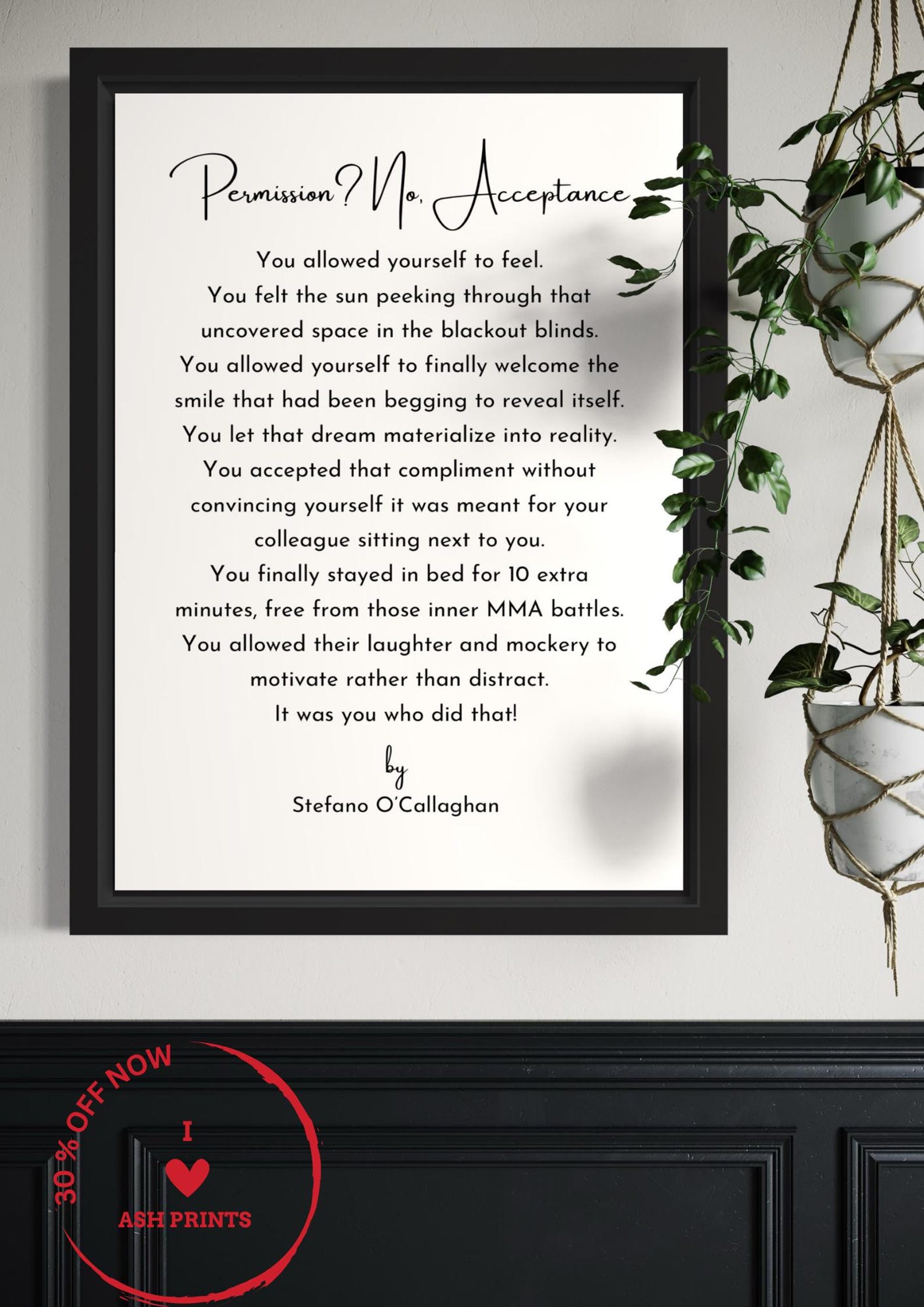 Permission No, Acceptance Inspirational Motivational Life Quotes A4 ...