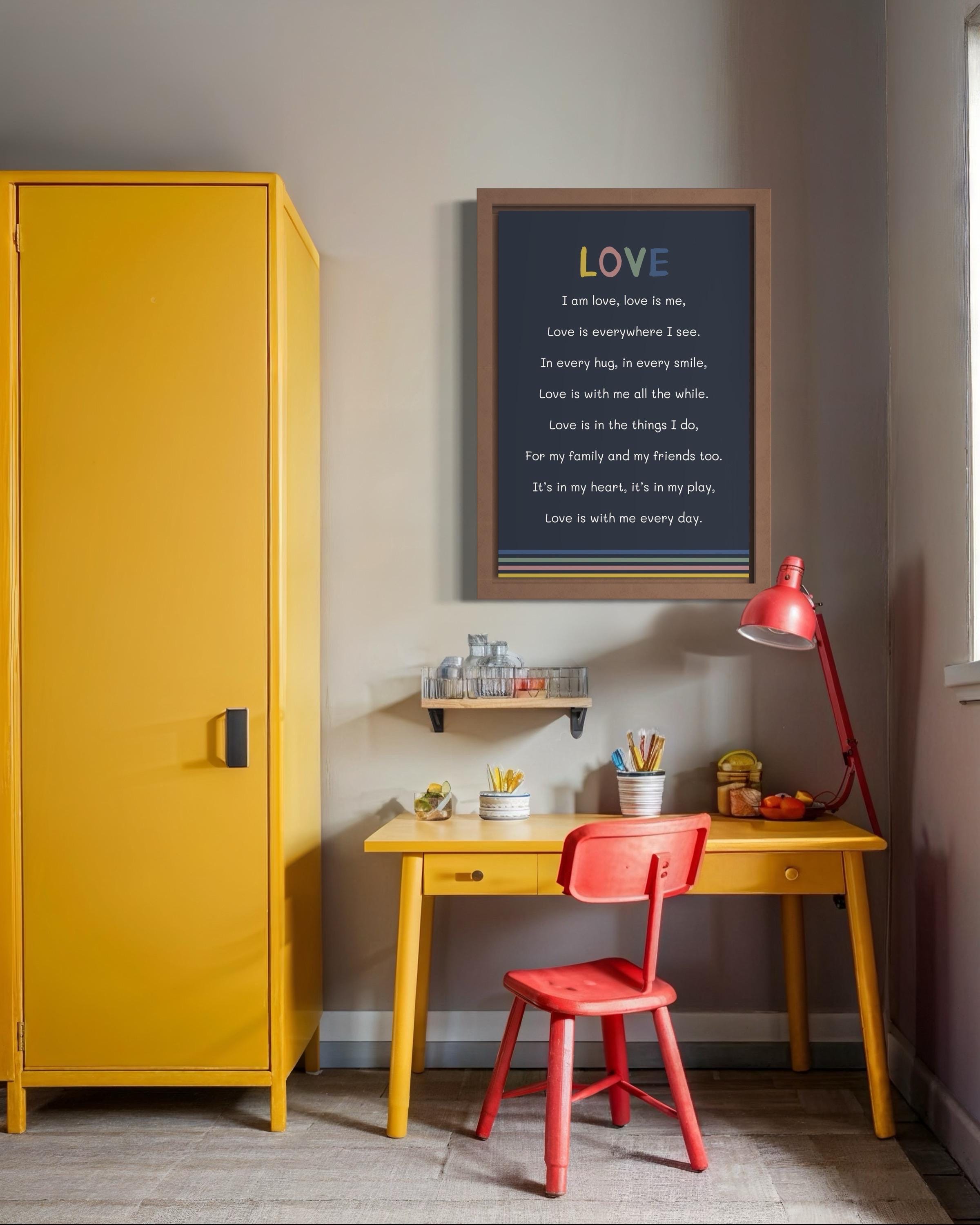 LOVE Poem Kids Wall Art Nursery Décor A4 Size Colourful Playroom Print ...