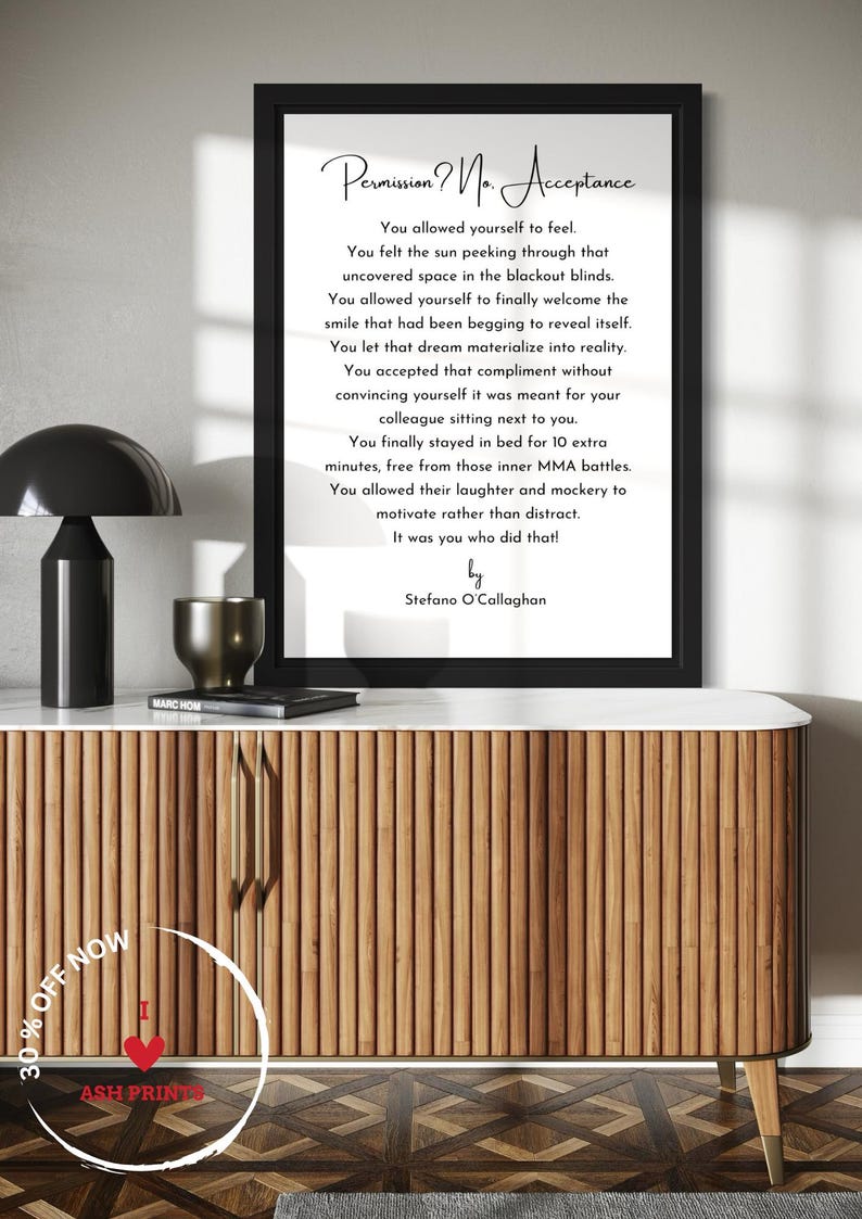 Permission No, Acceptance Inspirational Motivational Life Quotes A4 ...