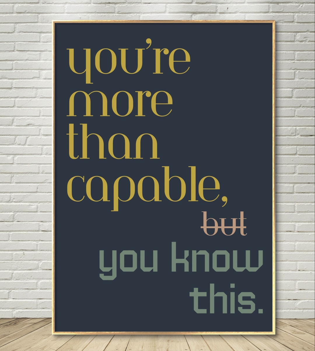 Youre More Than Capable Coloured Print Decor Typograhy Gift for Her ...
