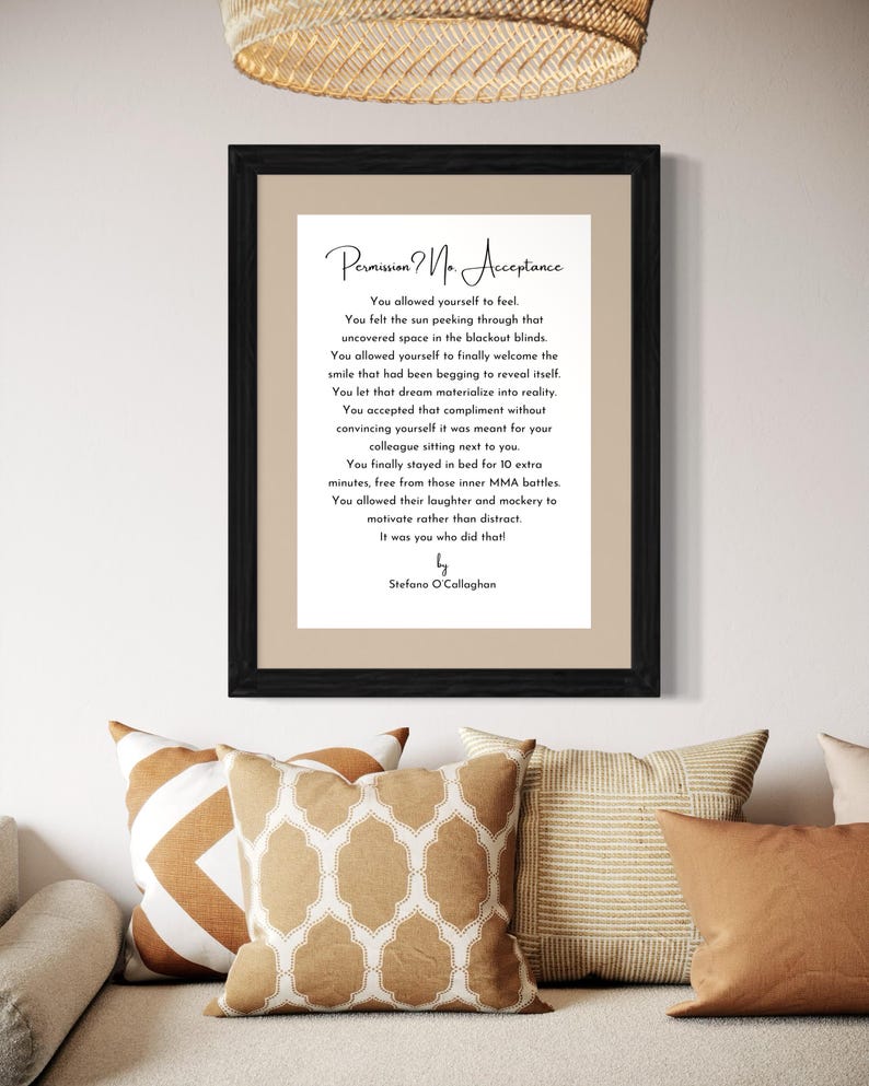 Permission No, Acceptance Inspirational Motivational Life Quotes A4 ...