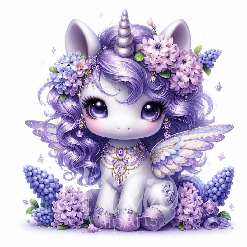 Magical Fairy Unicorn Clipart | Set of 8 JPEG High Quality 300DPI JPEG ...