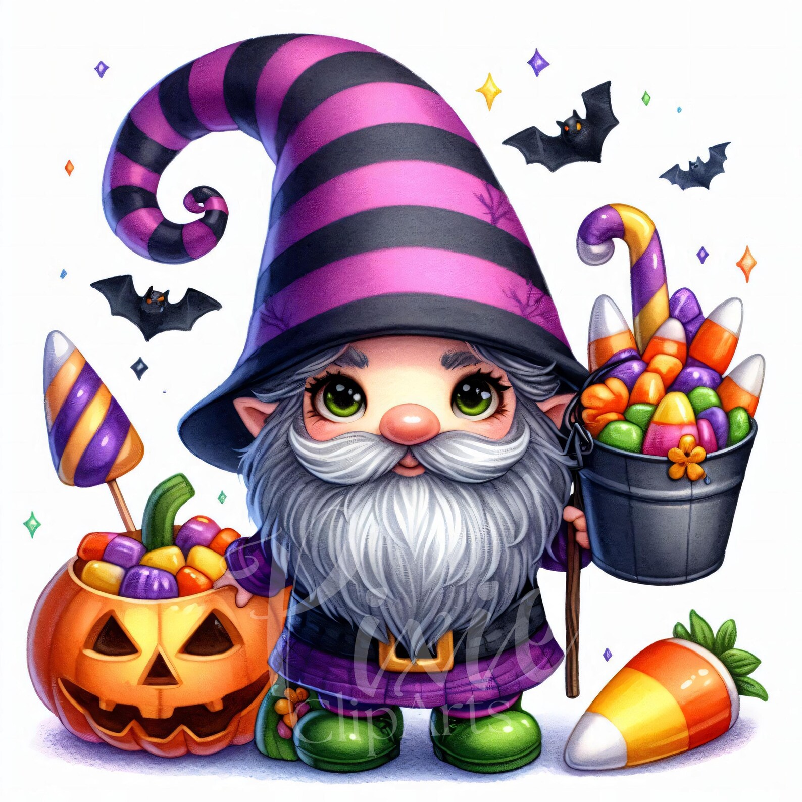 Halloween Gnome Clipart | Set of 10 High Quality 300DPI JPEG | Candy ...