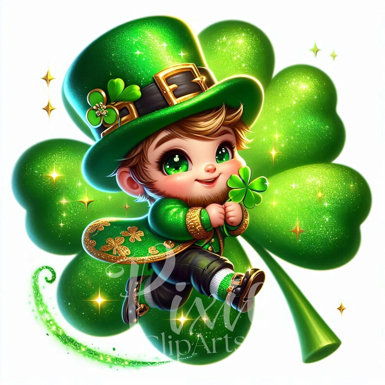 Saint Patrick's Day Leprechaun Clipart | Clover Leaf Leprechaun Clipart ...