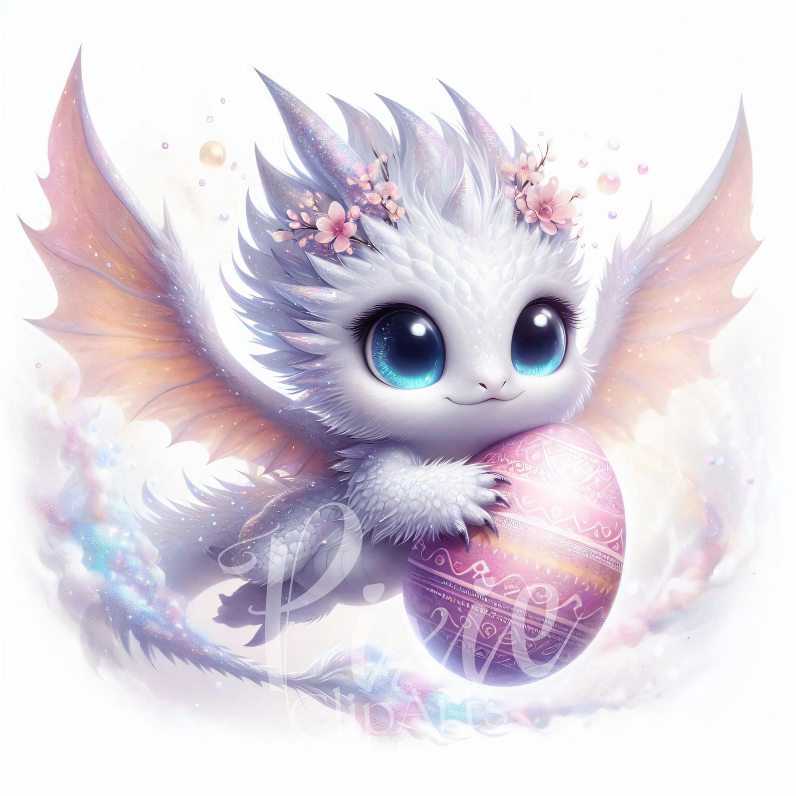 Easter Baby Dragon Clipart | Easter Chibi Dragon Clipart | Set of 8 ...