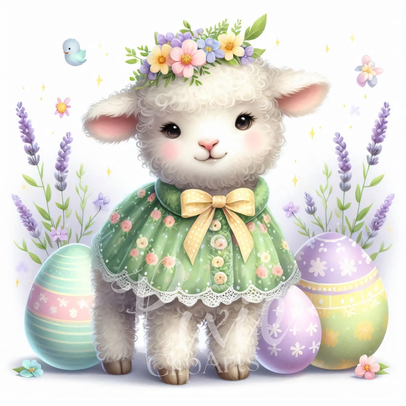 Easter Lamb Clipart | Set of 8 JPEG High Quality 300DPI JPEG ...