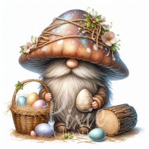 Easter Gnome Clipart | Set of 8 High Quality 300DPI JPEG | Mushroom ...