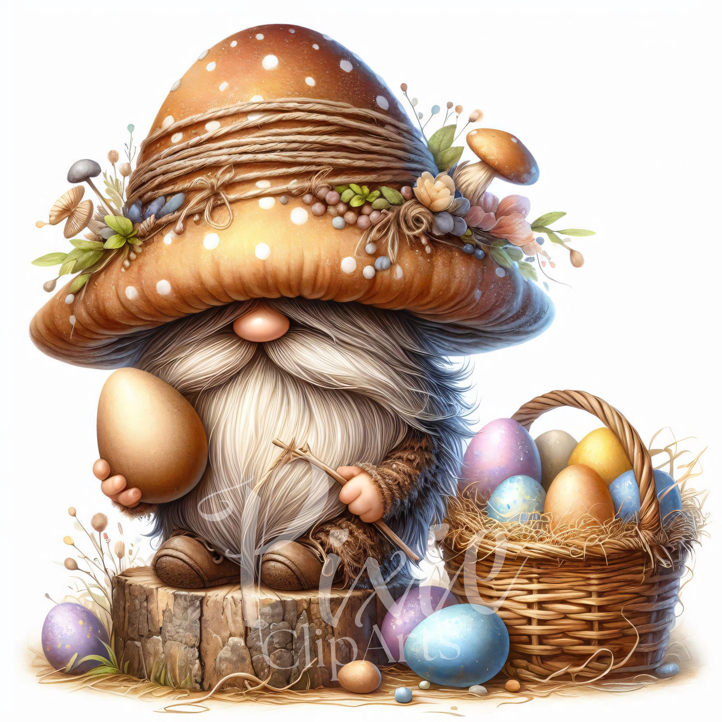 Easter Gnome Clipart | Set of 8 High Quality 300DPI JPEG | Mushroom ...