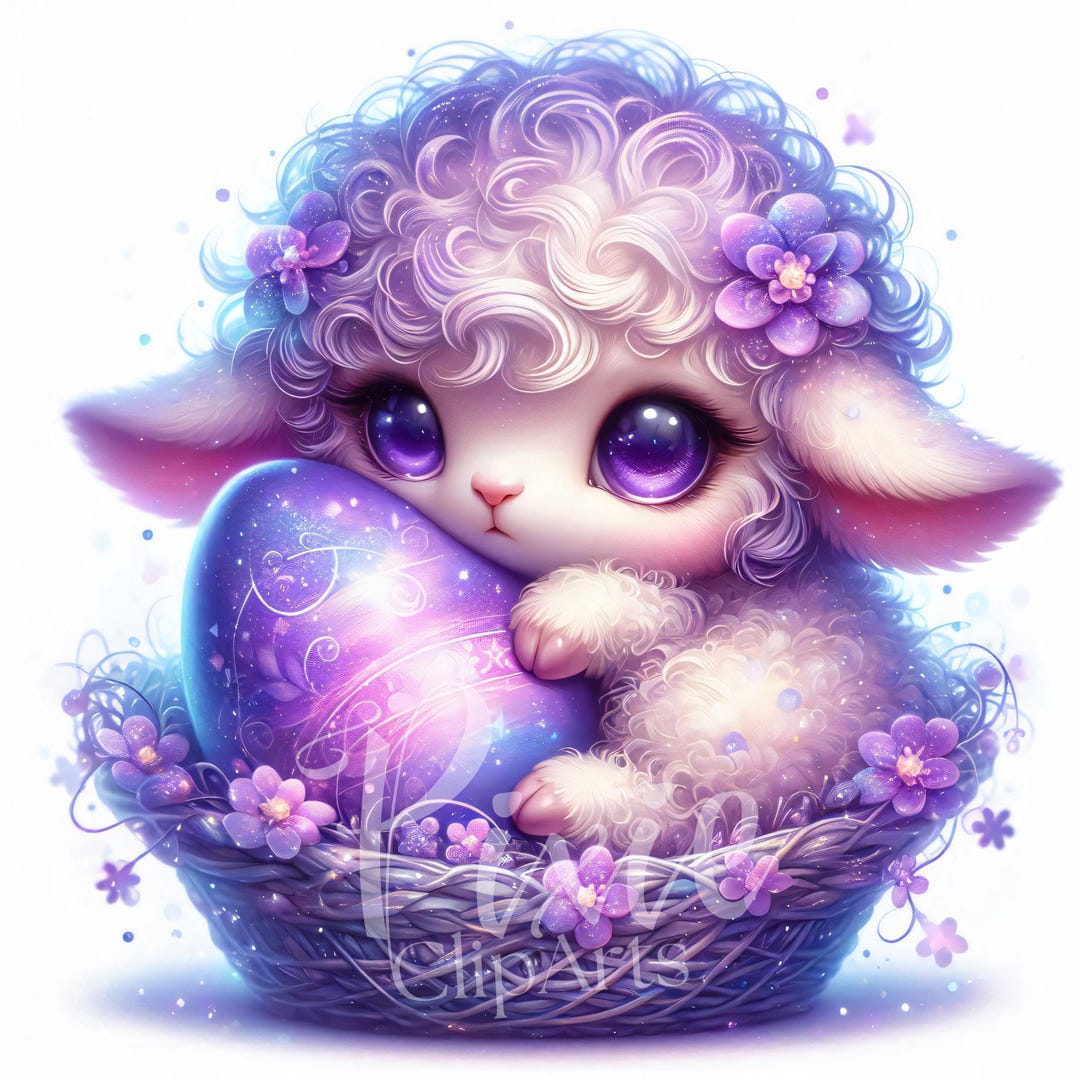 Easter Lamb Clipart, Dream Twilight Easter Lamb Clipart Set - 8 Jpgs ...