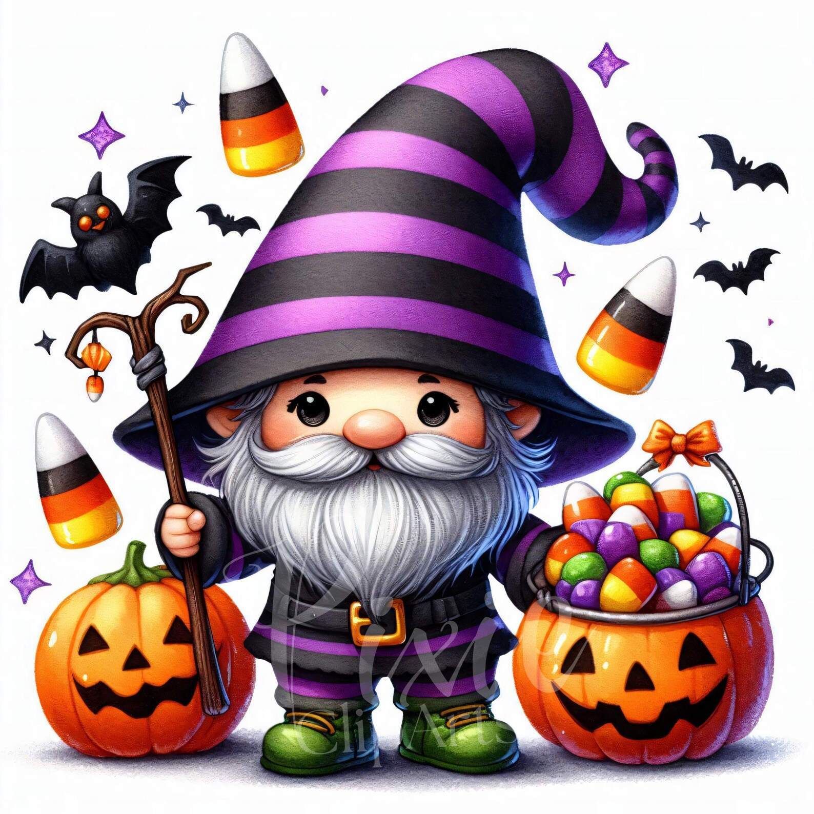 Halloween Gnome Clipart | Set of 10 High Quality 300DPI JPEG | Candy ...