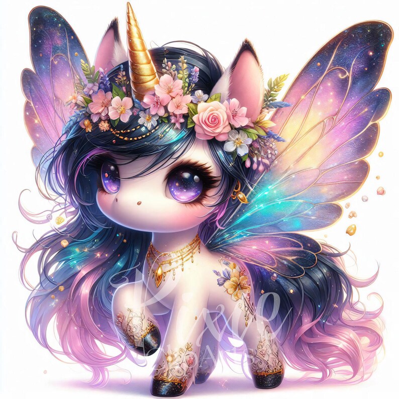 Magical Fairy Unicorn Clipart | Set of 10 JPG High Quality 300DPI JPG ...
