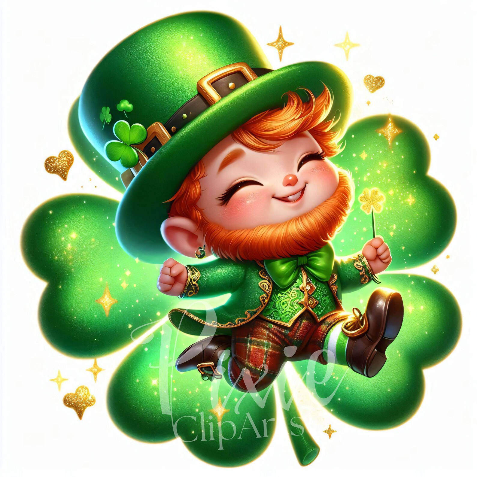Saint Patrick's Day Leprechaun Clipart | Clover Leaf Leprechaun Clipart ...