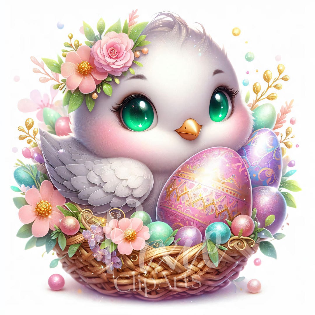 Easter Dove Clipart | Spring Meadow Dove Clipart | Set of 8 High ...