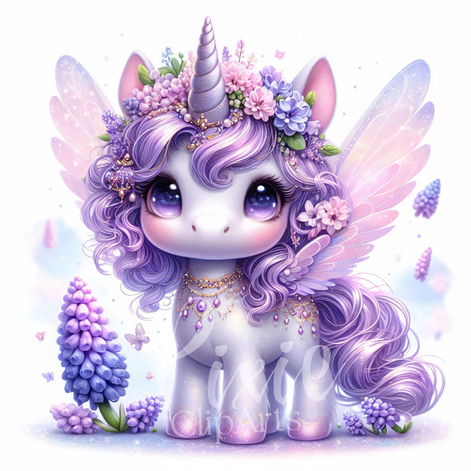 Magical Fairy Unicorn Clipart | Set of 8 JPEG High Quality 300DPI JPEG ...