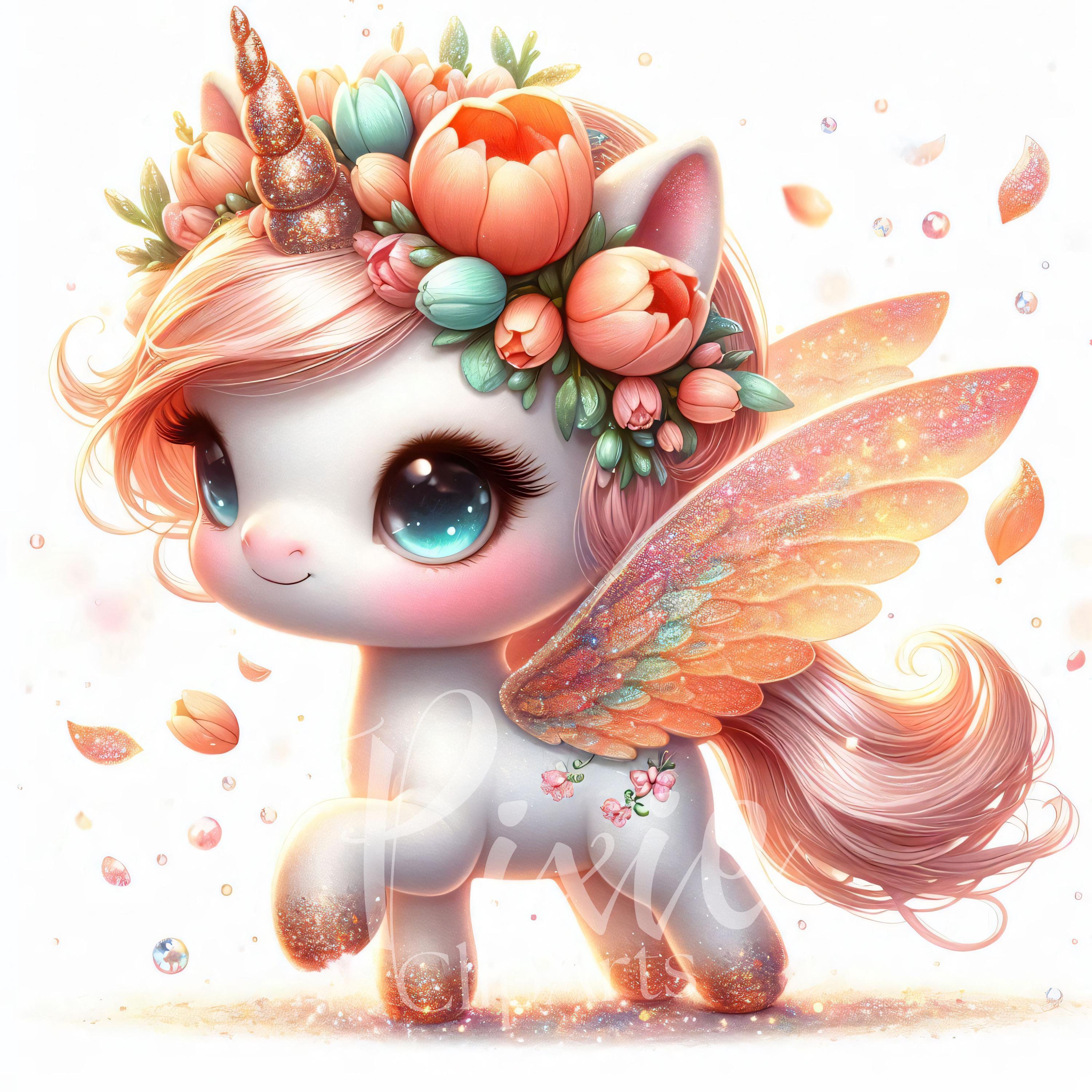 Magical Fairy Unicorn Clipart | Set of 8 JPEG High Quality 300DPI JPEG ...