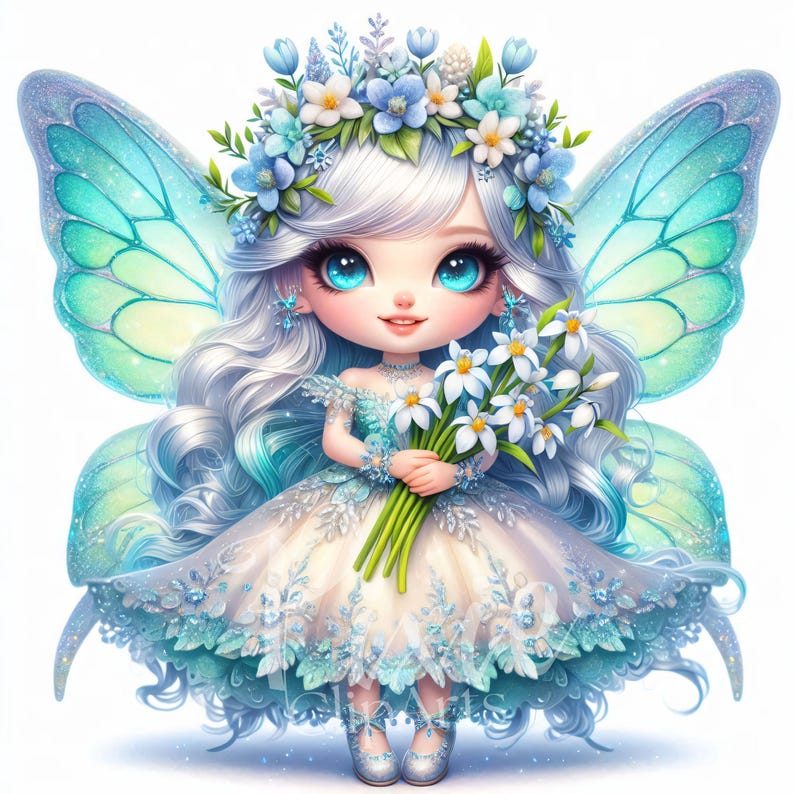 Spring Fairy Clipart | Set of 8 JPEG High Quality 300DPI JPEG, Snowdrop ...