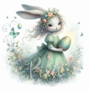 Spring Bunny Princess Clipart | Set of 10 JPEG High Quality 300DPI JPEG ...