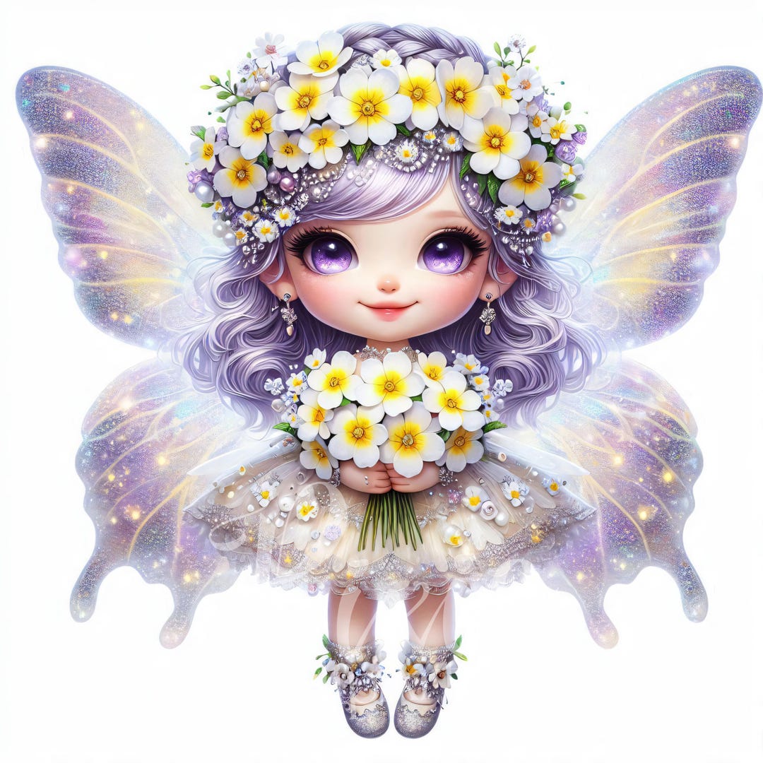 Spring Fairy Clipart | Set of 8 JPEG High Quality 300DPI JPEG, Primrose ...