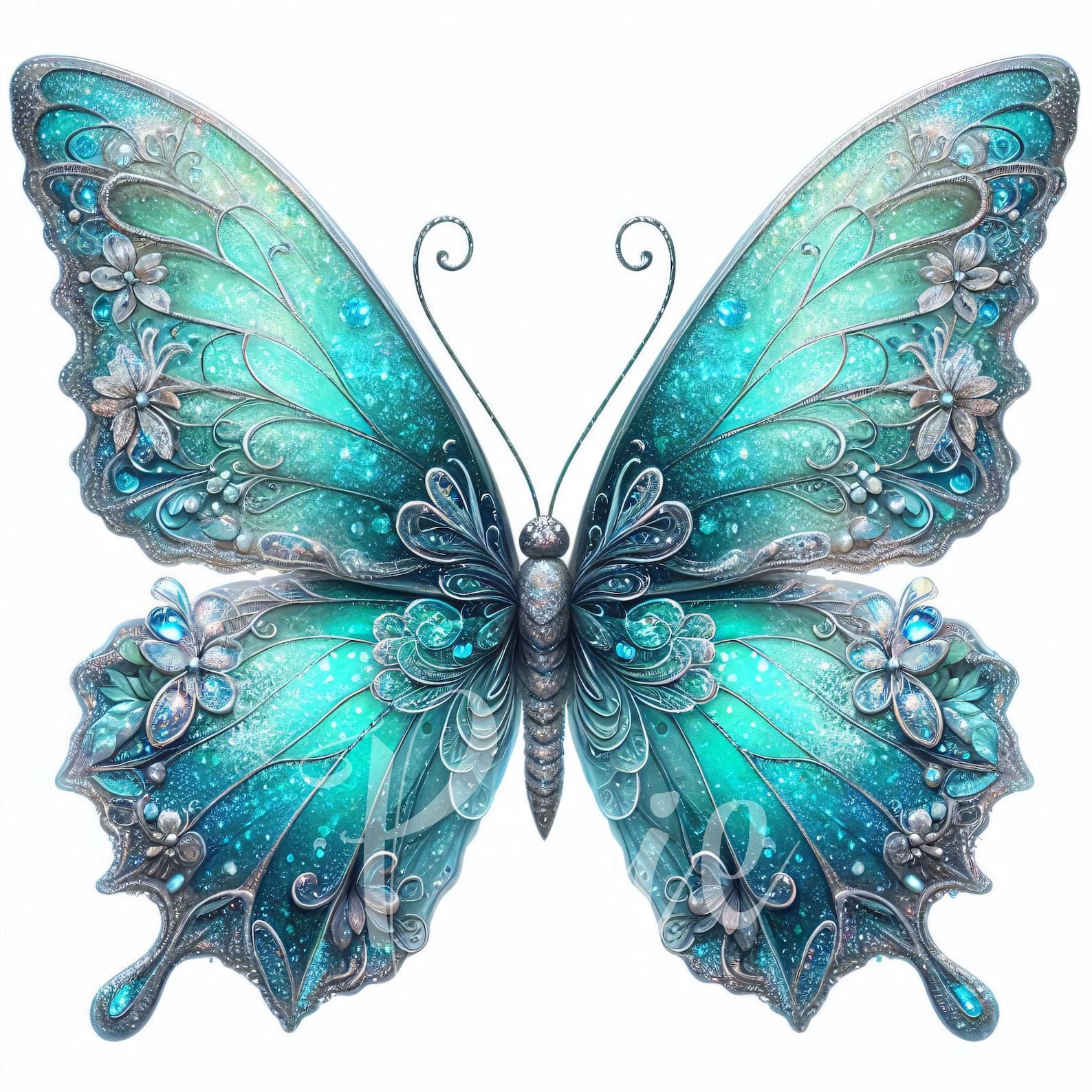 Whimsical Butterfly Clipart |set of 10 High Quality 300DPI JPG, Ocean ...