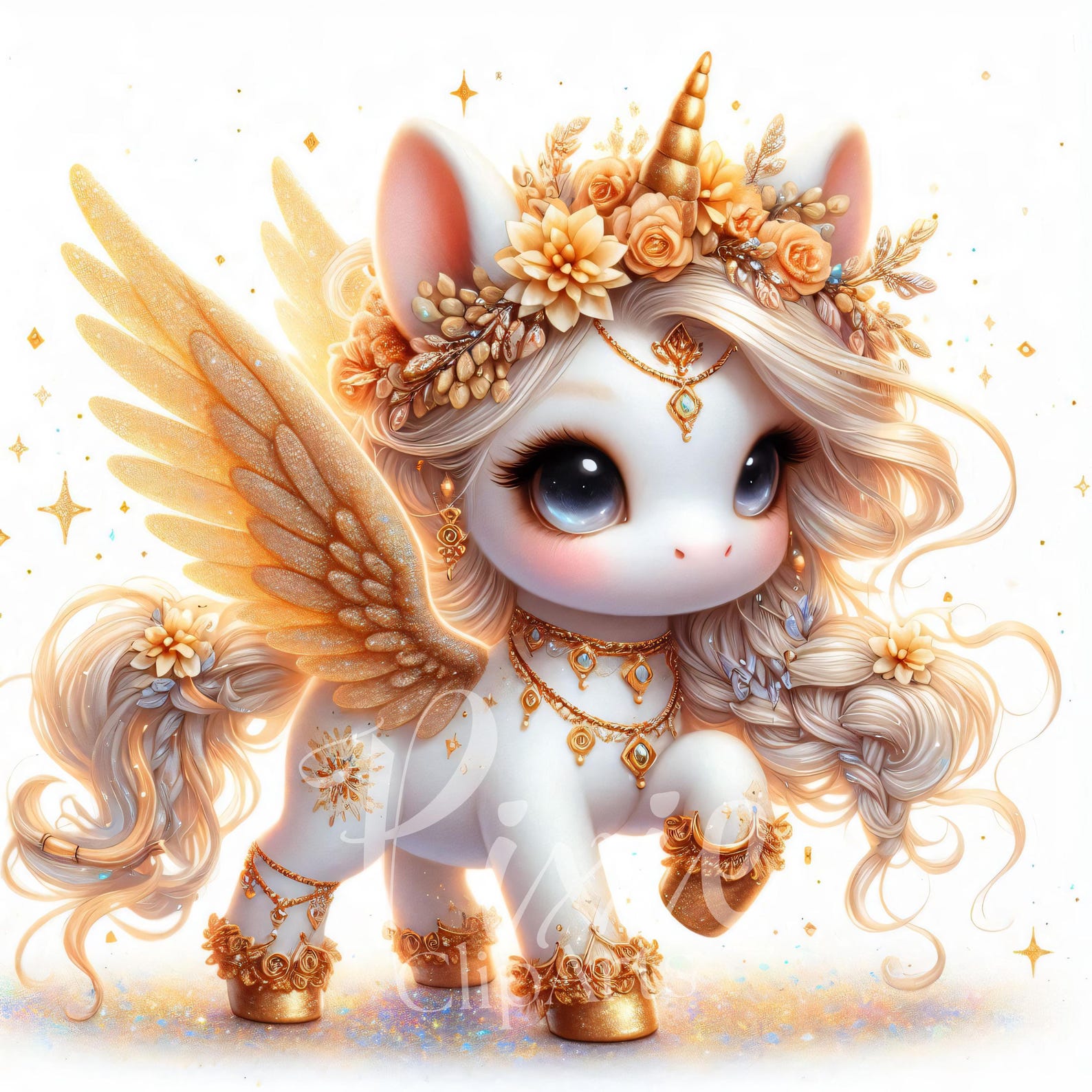 Magical Fairy Unicorn Clipart | Set of 8 JPEG High Quality 300DPI JPEG ...