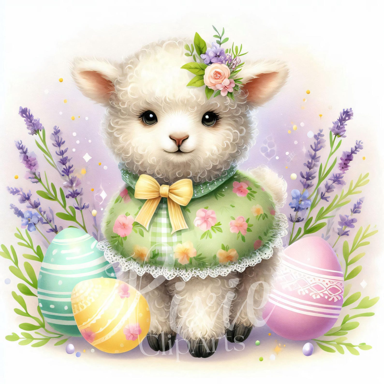 Easter Lamb Clipart | Set of 8 JPEG High Quality 300DPI JPEG ...