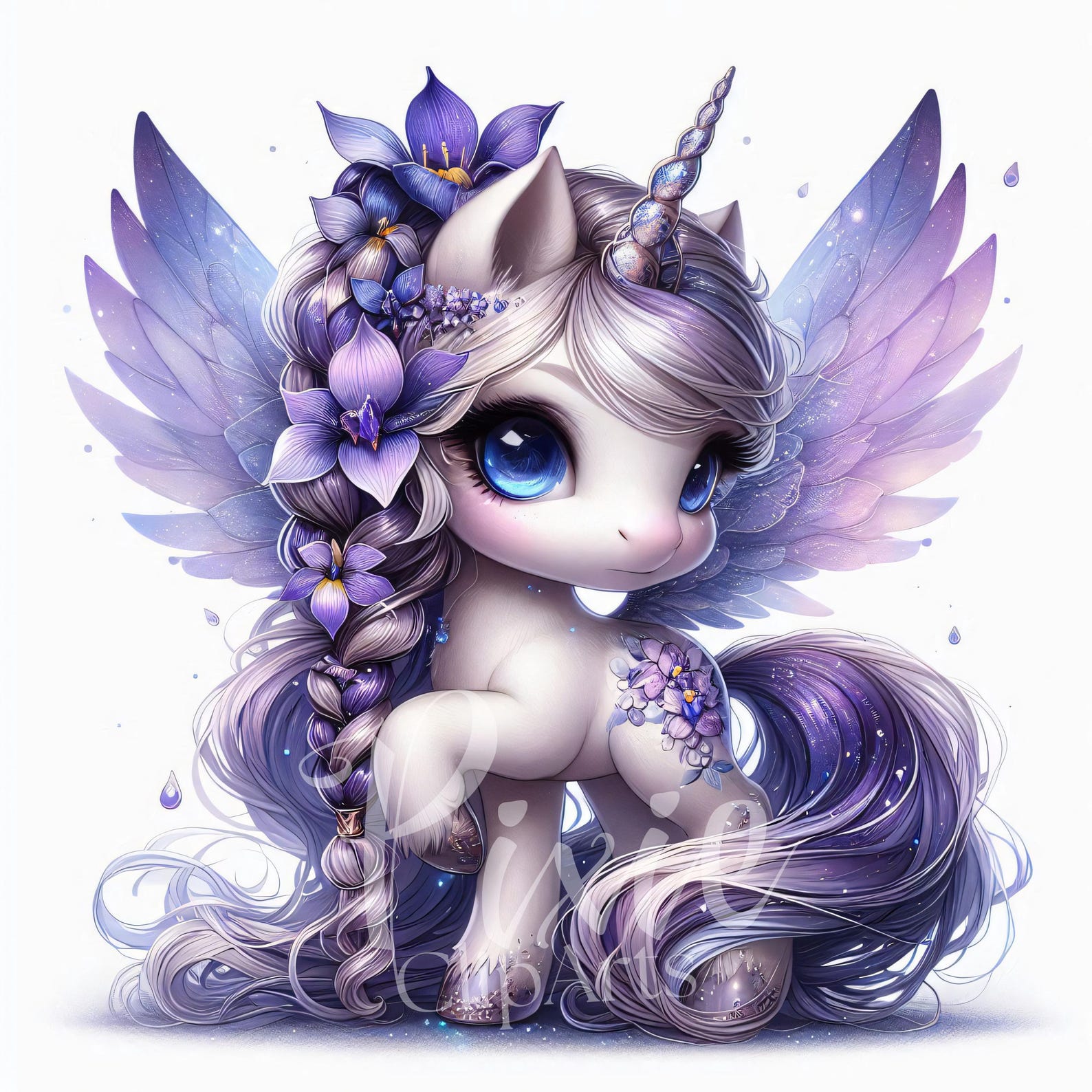 Magical Fairy Unicorn Clipart | Set of 8 JPEG High Quality 300DPI JPEG ...