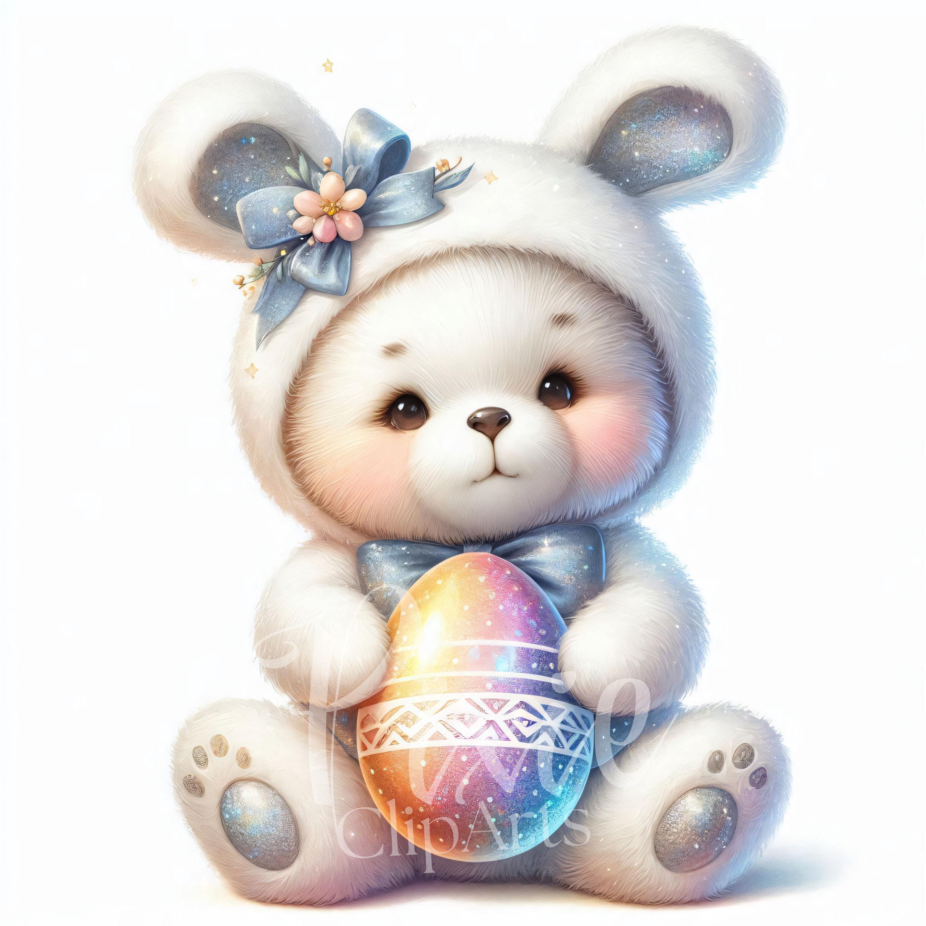 Easter Teddy Bear Clipart | Spring Teddy Bear Clipart | Set of 8 High ...