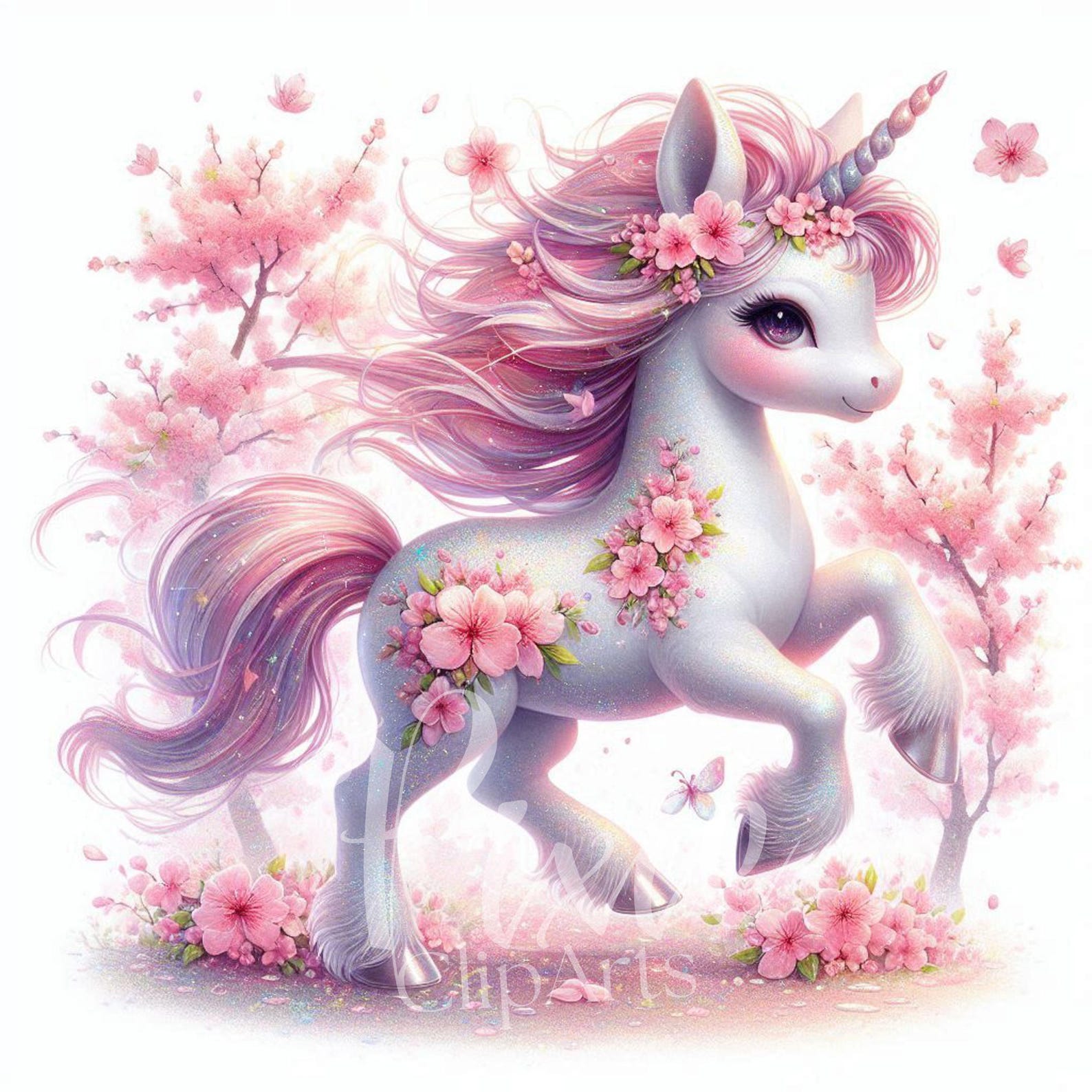 Magical Fairy Unicorn Clipart | Set of 8 JPEG High Quality 300DPI JPEG ...