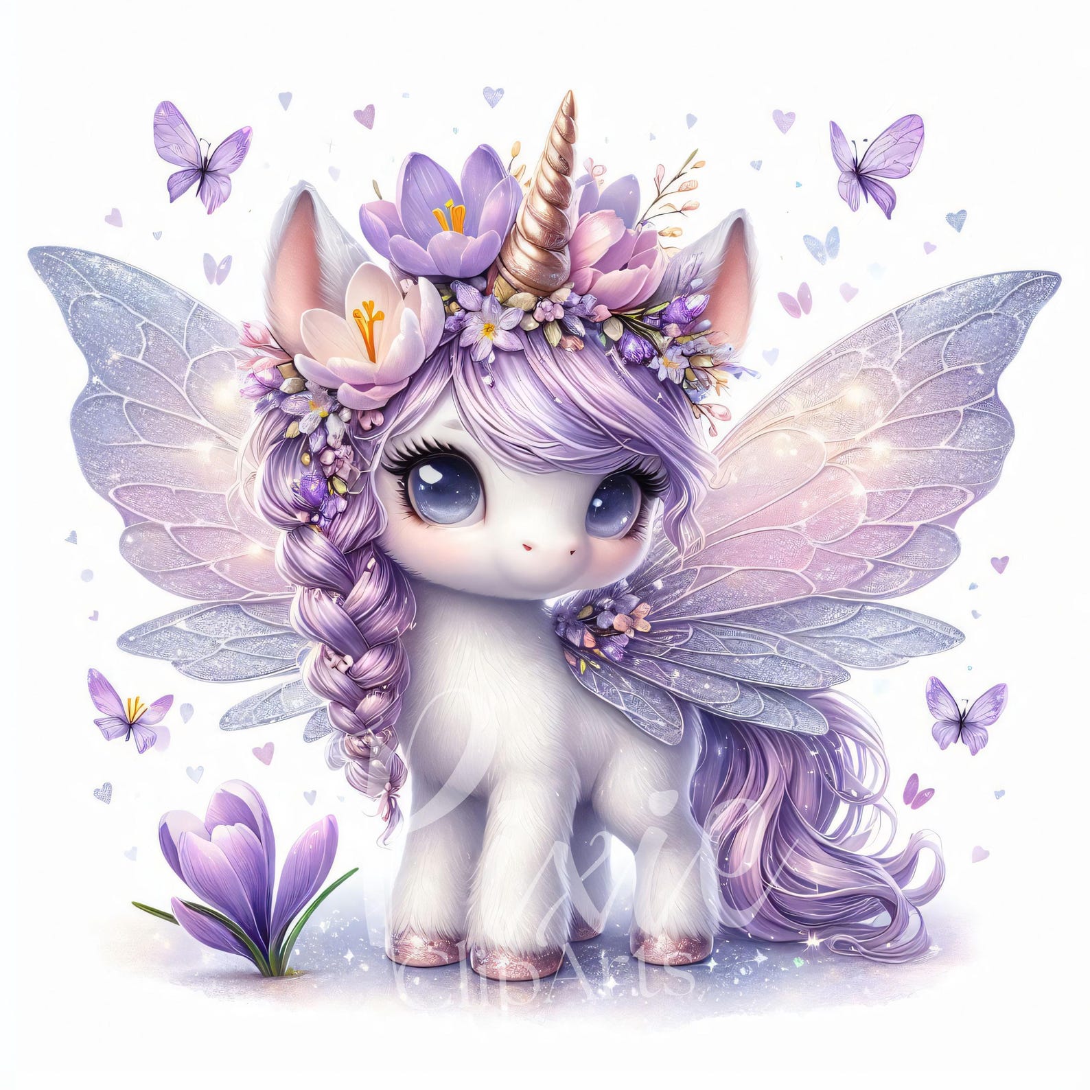 Magical Fairy Unicorn Clipart | Set of 8 JPEG High Quality 300DPI JPEG ...
