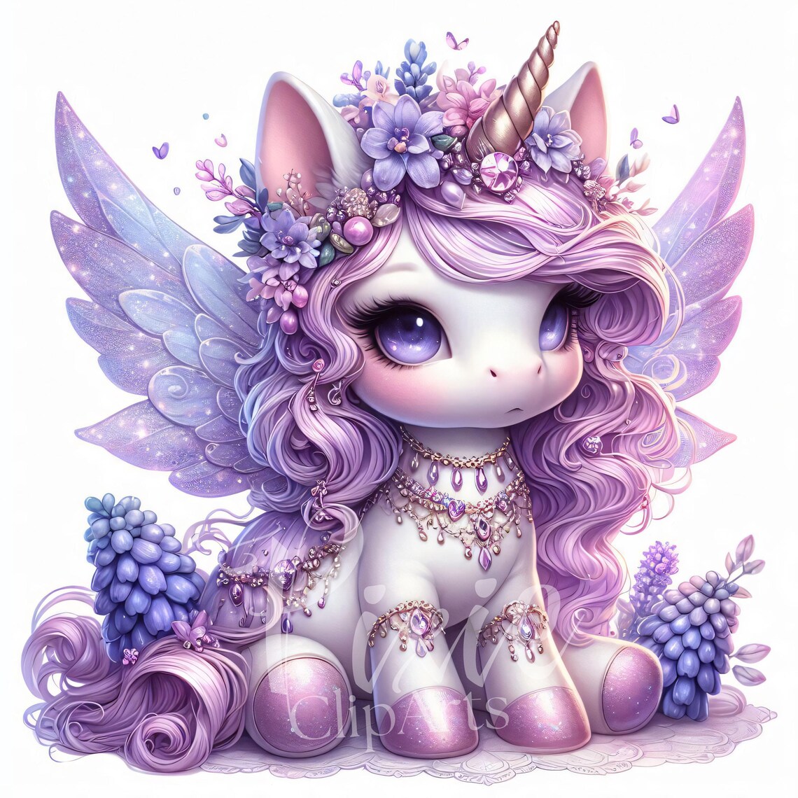 Magical Fairy Unicorn Clipart | Set of 8 JPEG High Quality 300DPI JPEG ...