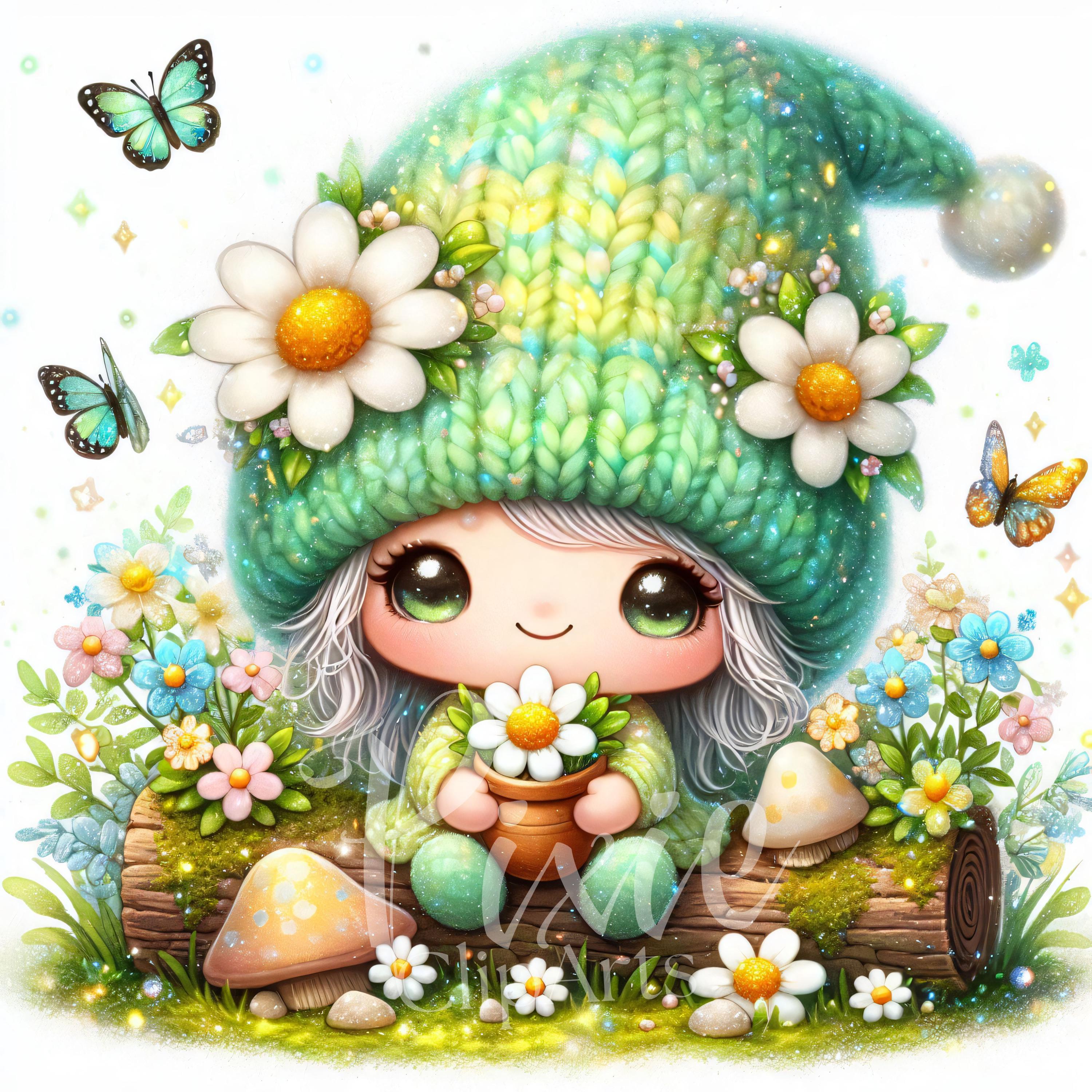 Spring Gnome Clipart | Set of 8 High Quality 300DPI JPG | Whimsical ...