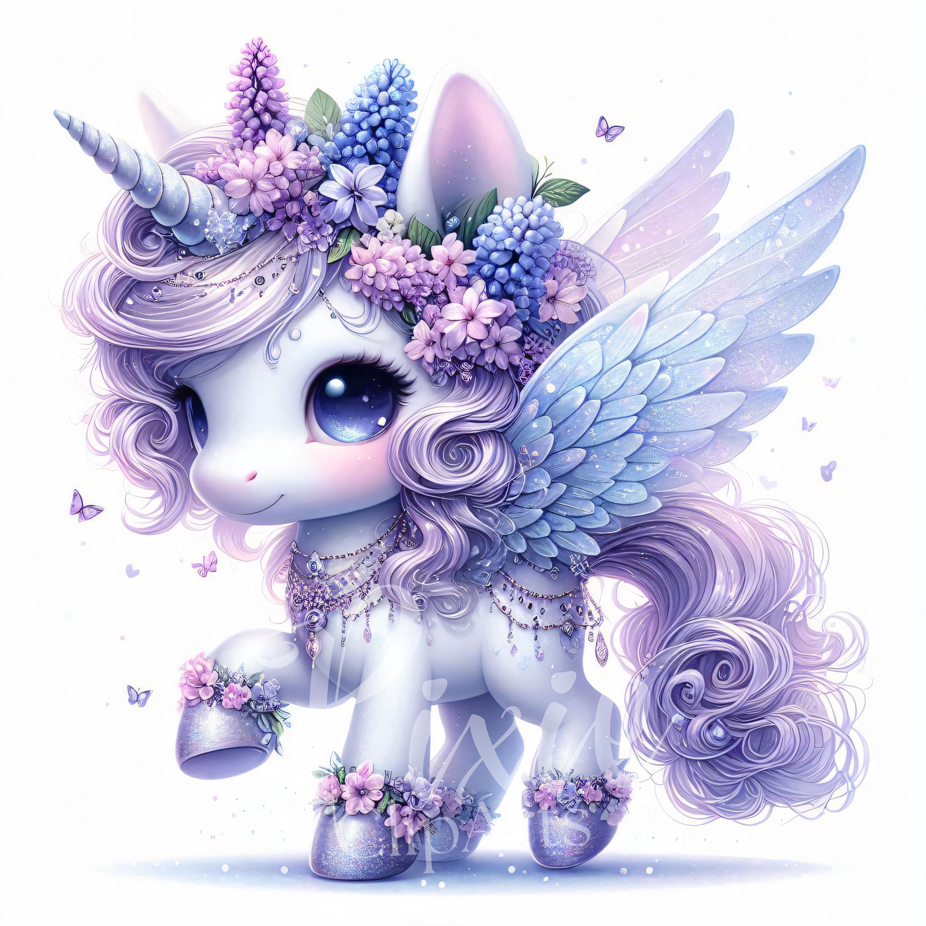 Magical Fairy Unicorn Clipart | Set of 8 JPEG High Quality 300DPI JPEG ...