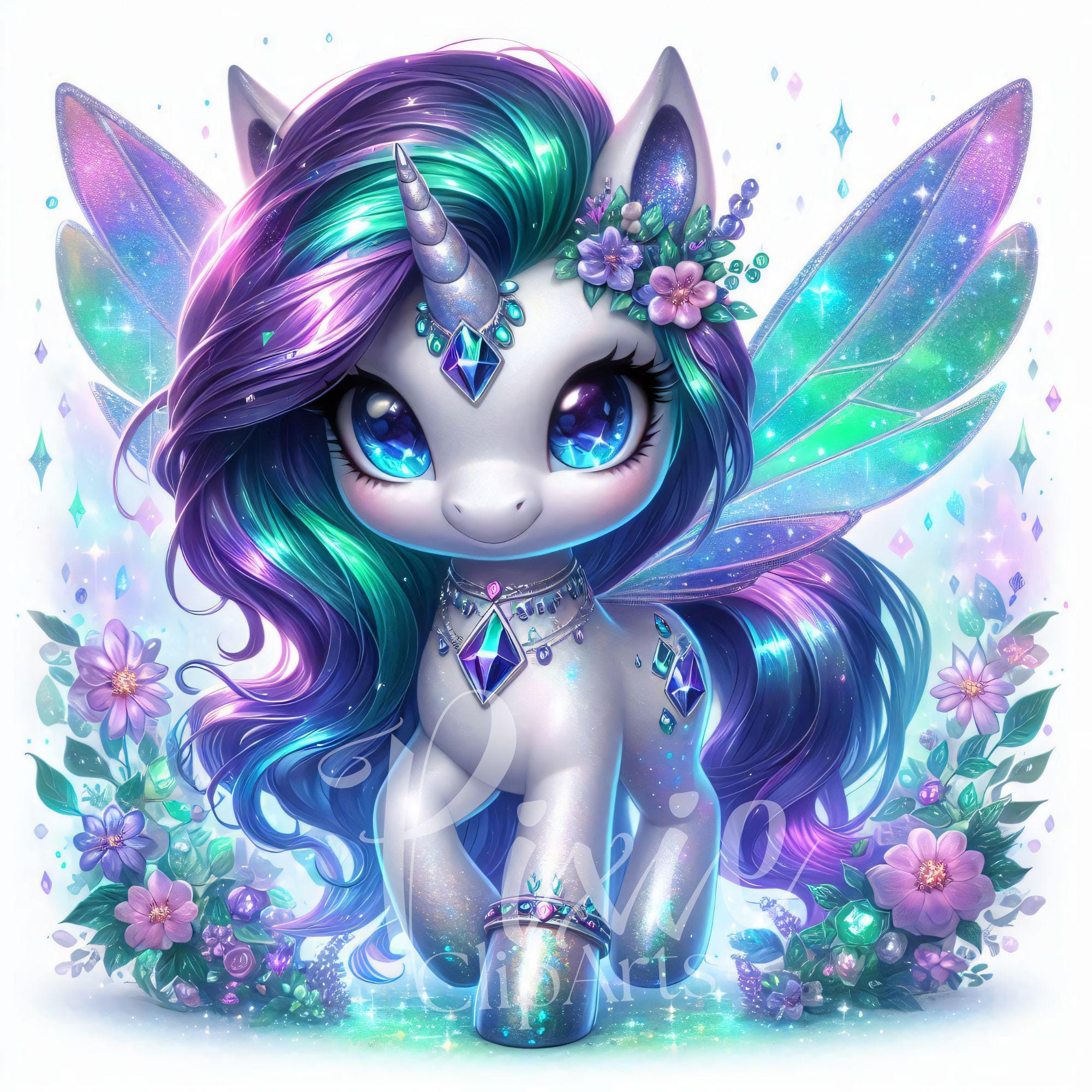Magical Fairy Unicorn Clipart | Set of 10 JPEG High Quality 300DPI JPEG ...