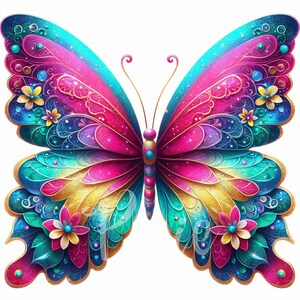 Whimsical Butterfly Clipart |set of 10 High Quality 300DPI JPG, Candy ...