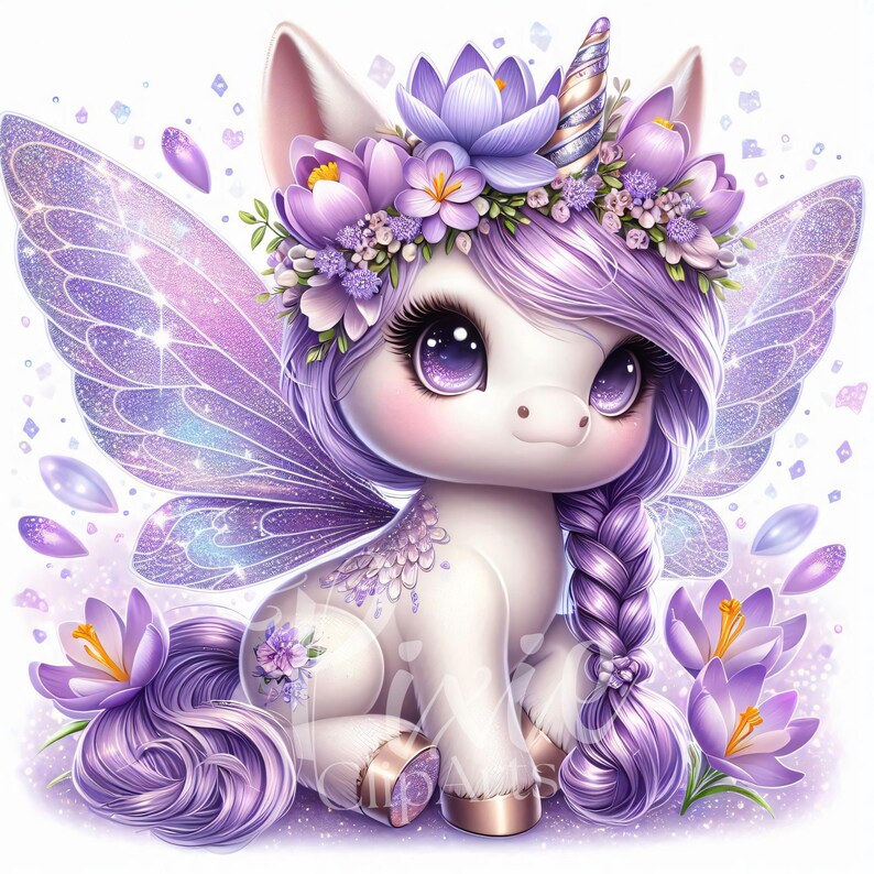 Magical Fairy Unicorn Clipart | Set of 8 JPEG High Quality 300DPI JPEG ...