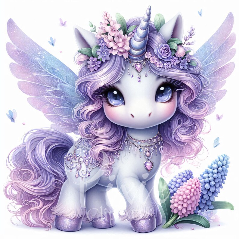 Magical Fairy Unicorn Clipart | Set of 8 JPEG High Quality 300DPI JPEG ...