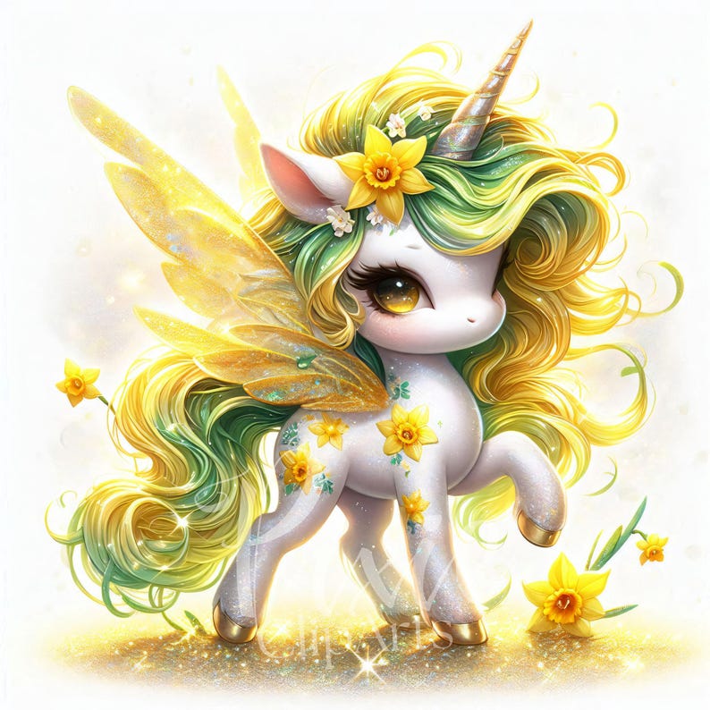 Magical Fairy Unicorn Clipart | Set of 8 JPEG High Quality 300DPI JPEG ...