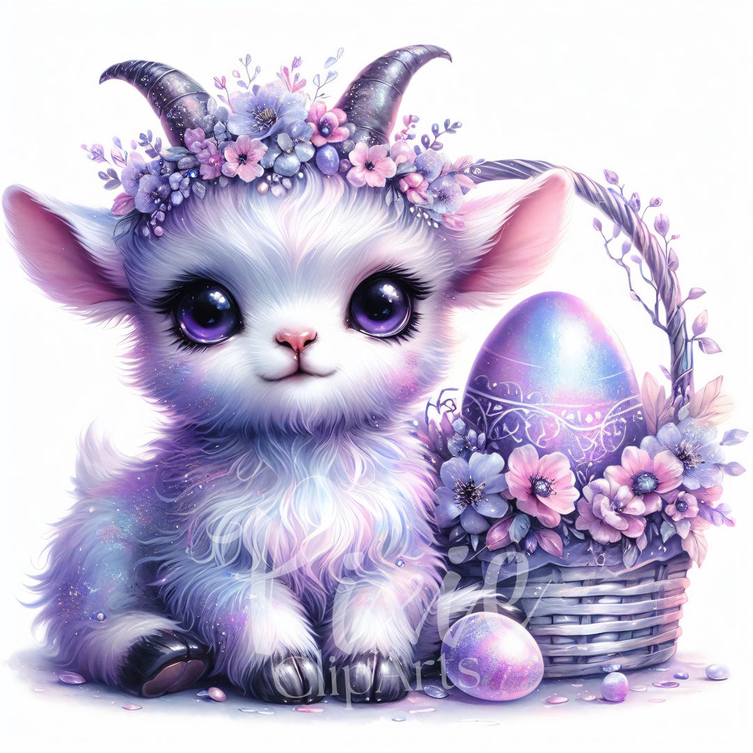 Cute Easter Goat Clipart | Dreamy Pas Goat Clipart | Set of 8 | High ...
