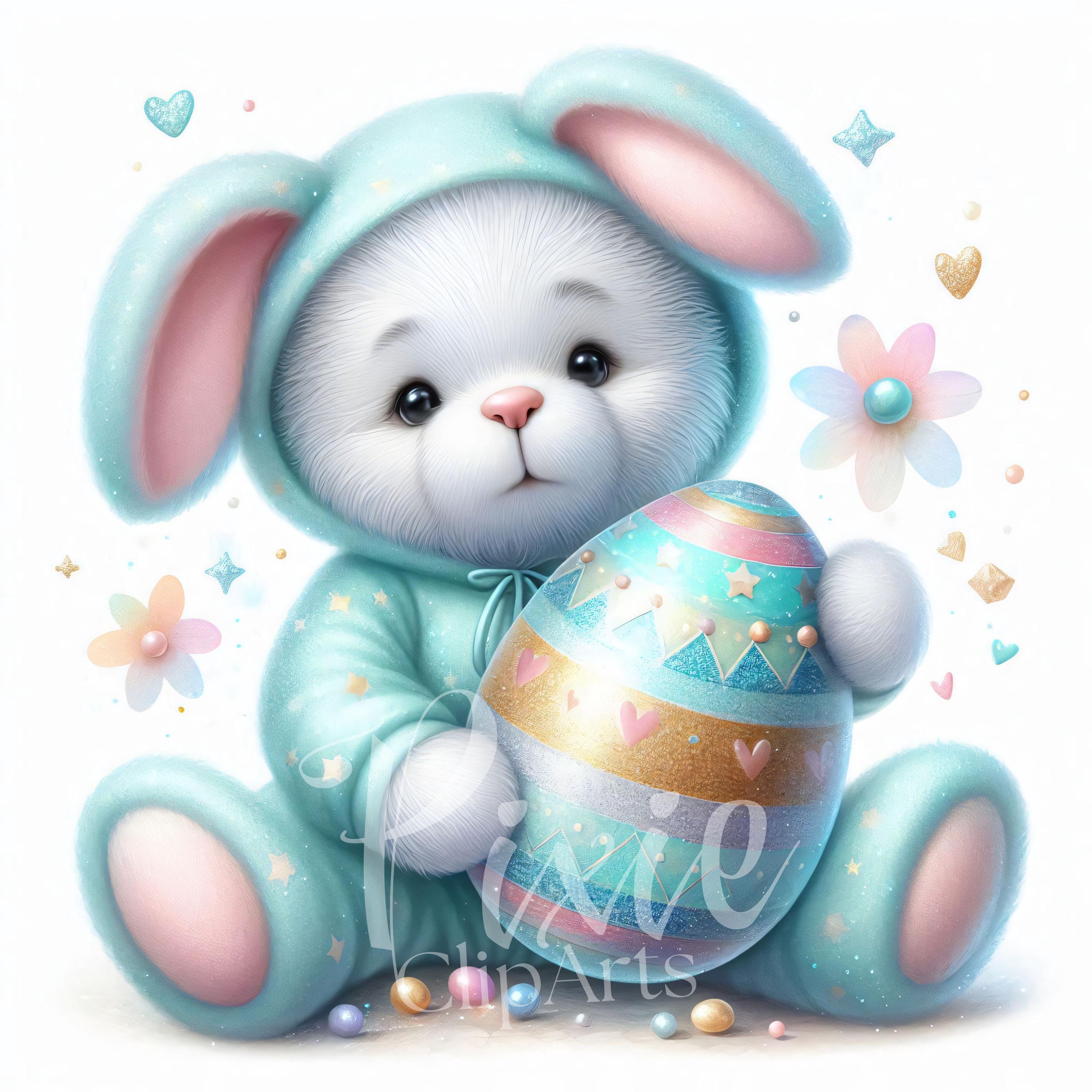 Easter Teddy Bear Clipart | Spring Teddy Bear Clipart | Set of 8 High ...