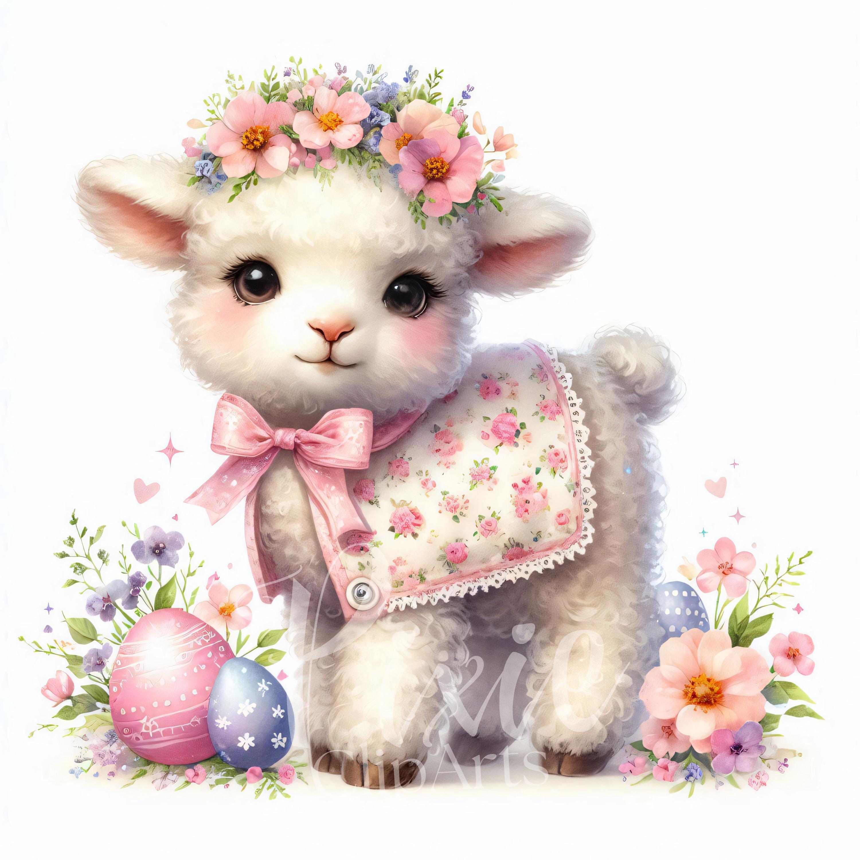 Easter Lamb Clipart | Set of 8 JPEG High Quality 300DPI JPEG ...