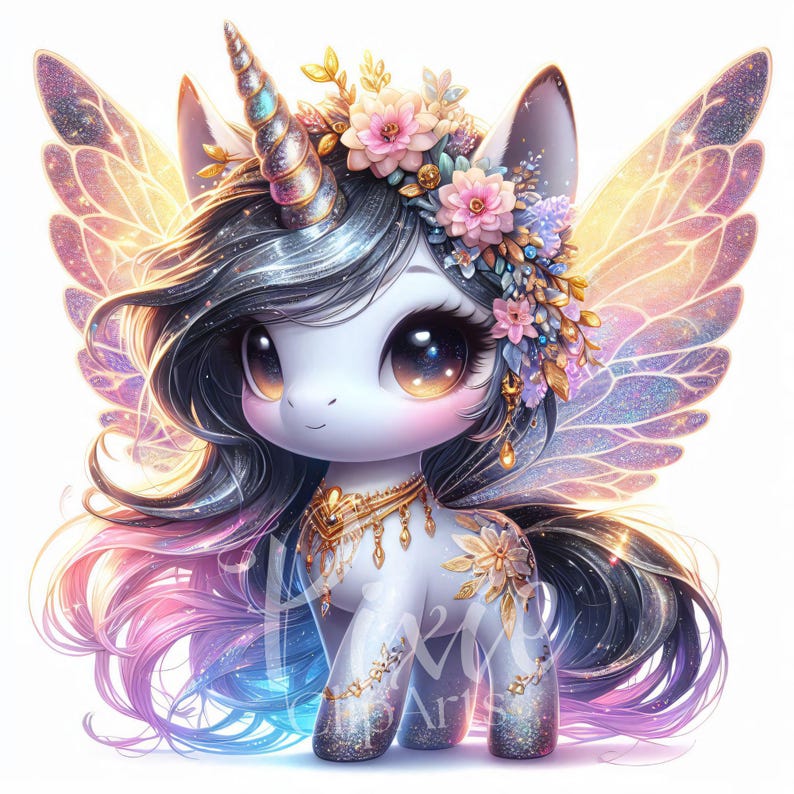 Magical Fairy Unicorn Clipart | Set of 10 JPG High Quality 300DPI JPG ...