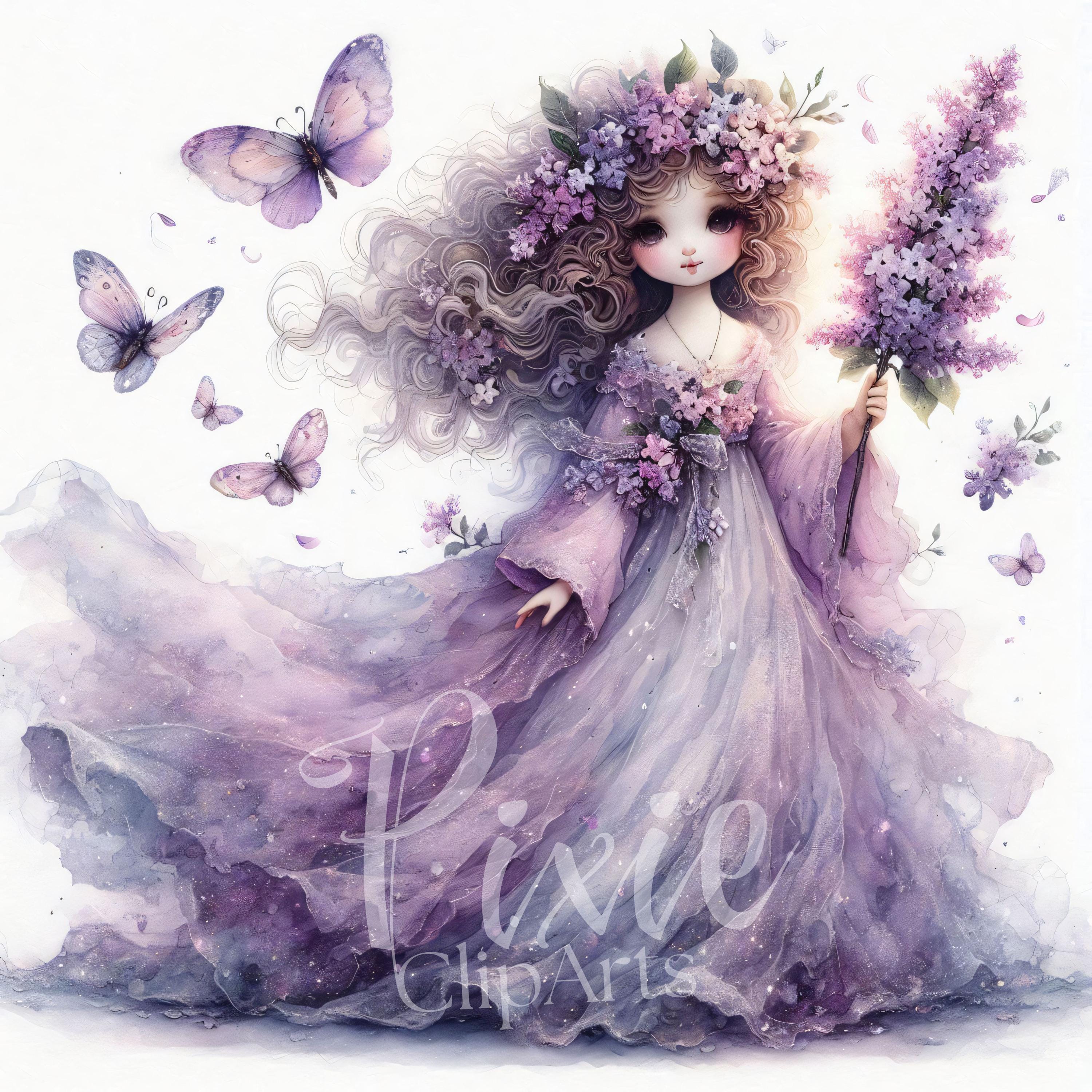 Spring Doll Princess Clipart | Set of 10 JPEG High Quality 300DPI JPEG ...