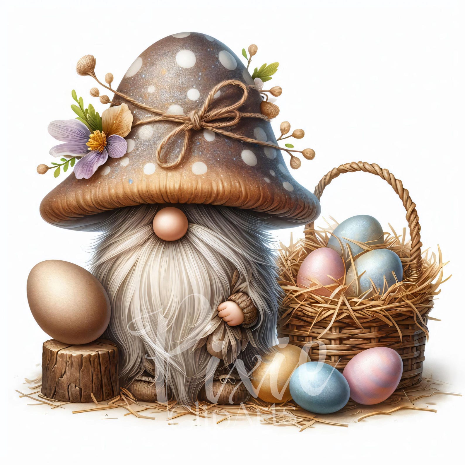 Easter Gnome Clipart | Set of 8 High Quality 300DPI JPEG | Mushroom ...