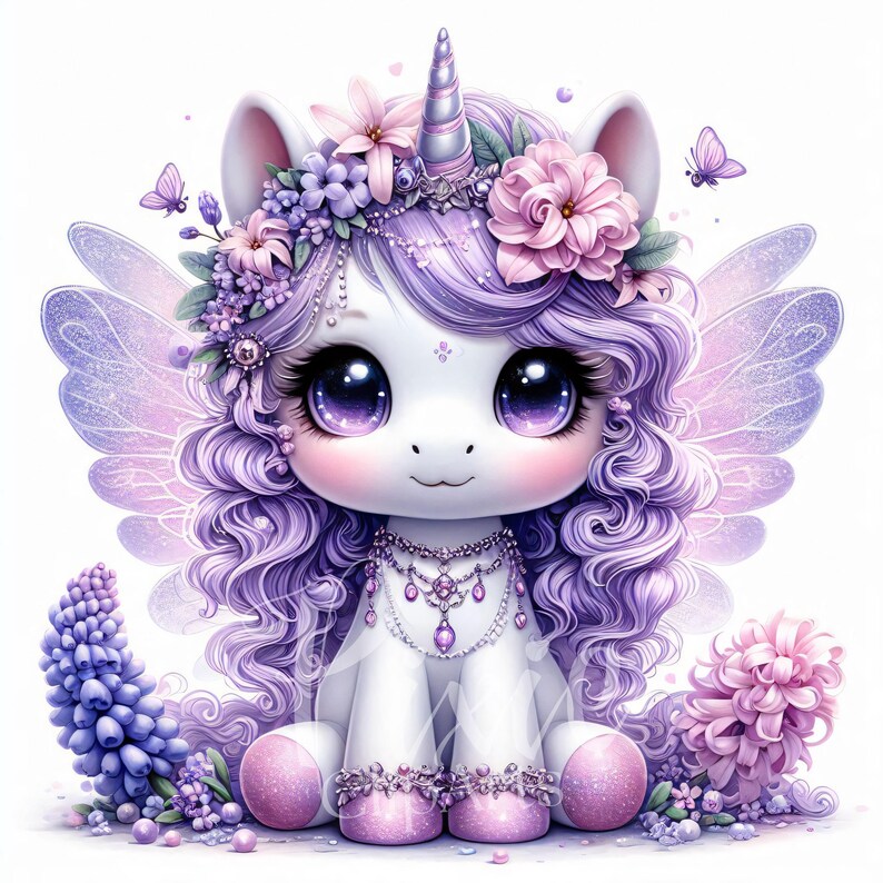 Magical Fairy Unicorn Clipart | Set of 8 JPEG High Quality 300DPI JPEG ...
