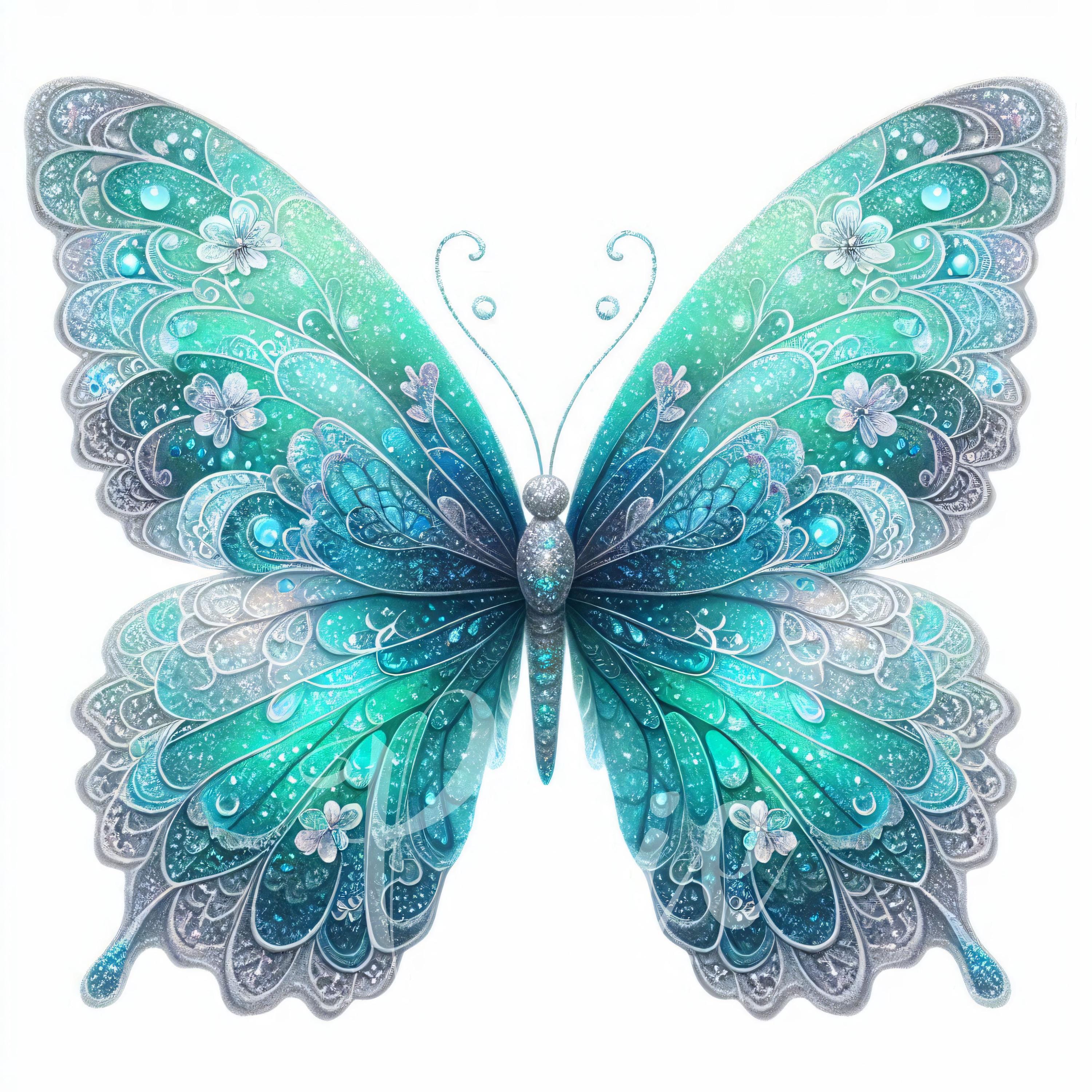 Whimsical Butterfly Clipart |set of 10 High Quality 300DPI JPG, Ocean ...