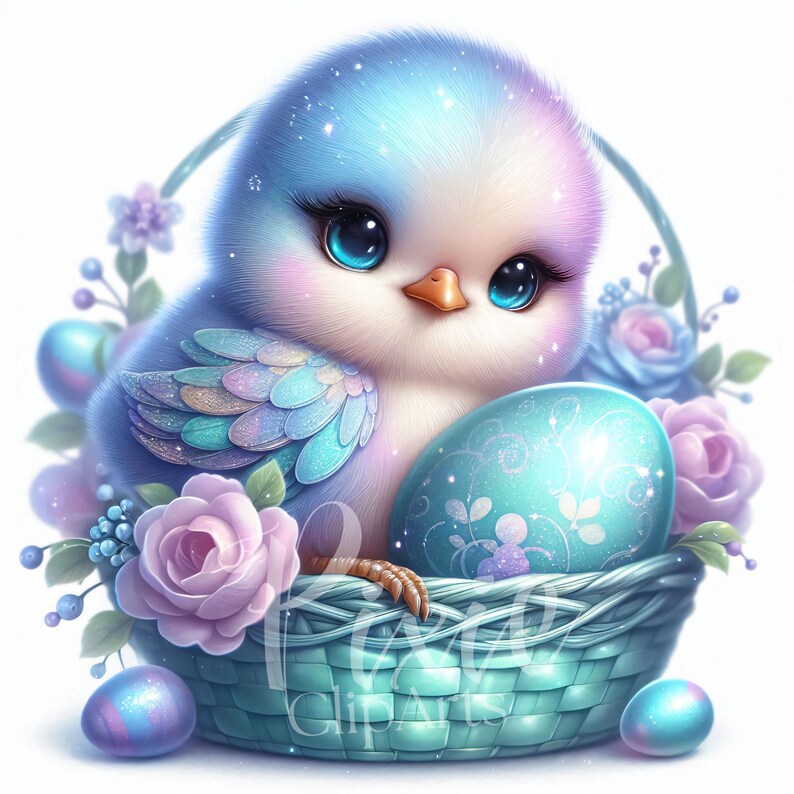 Easter Chick Clipart, Spring Breeze Chick Clipart Set - 8 Jpgs High ...