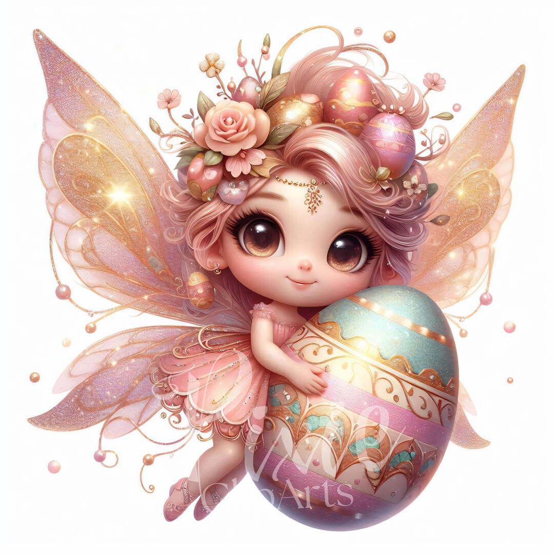 Easter Fairy Clipart | Set of 8 JPEG High Quality 300DPI JPEG, Quirky ...