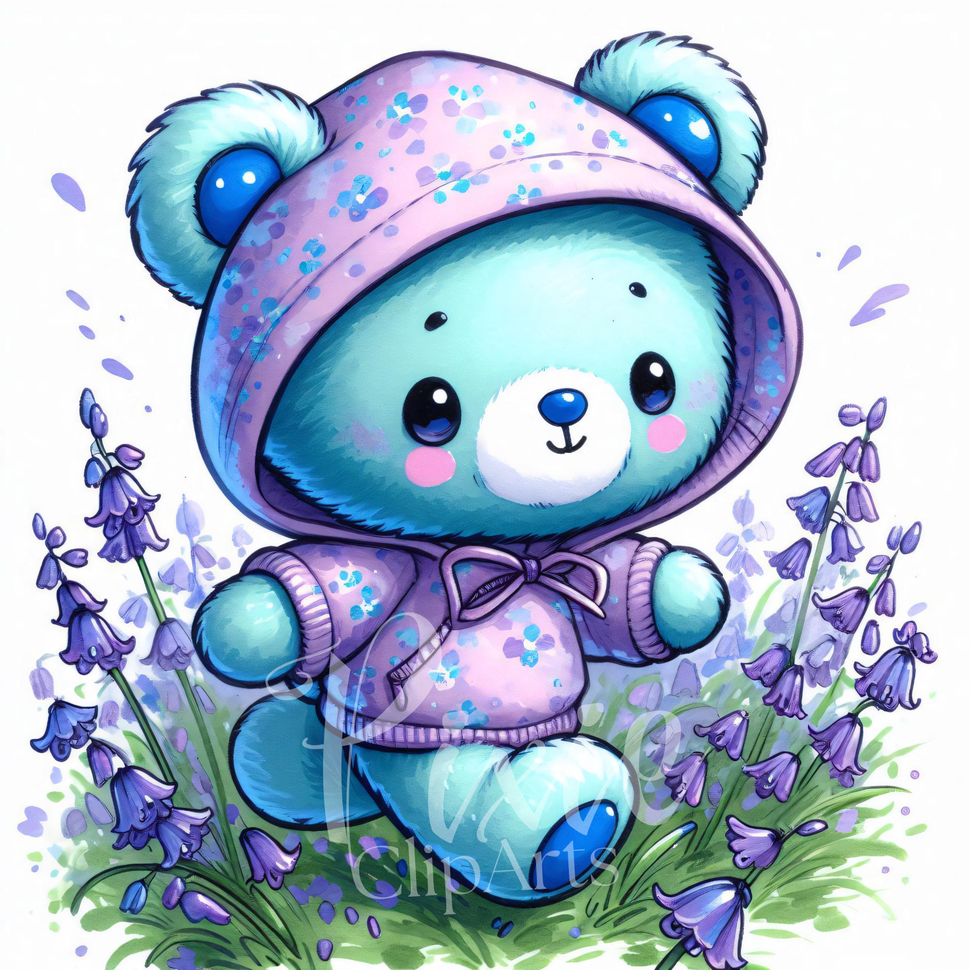 Whimsical Teddy Bear Clipart | Set of 10 High Quality 300DPI JPG ...