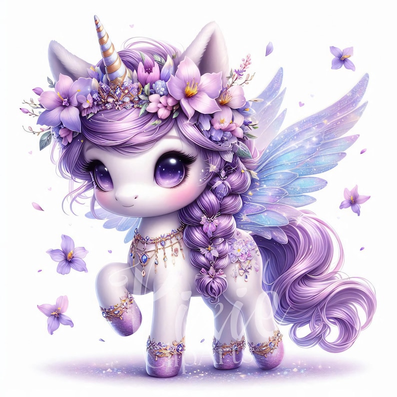 Magical Fairy Unicorn Clipart | Set of 8 JPEG High Quality 300DPI JPEG ...